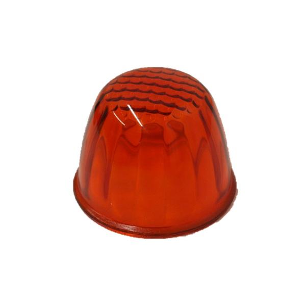 JB　新型マーカー　ガラスレンズ　レンズのみ　アンバー（オレンジ）「新型」とありますが、名前が「新型マーカー」で、昔からあるマーカーレンズです。レンズのトップが平らになっているのが特徴です。レンズ高さ　約6ｃｍ