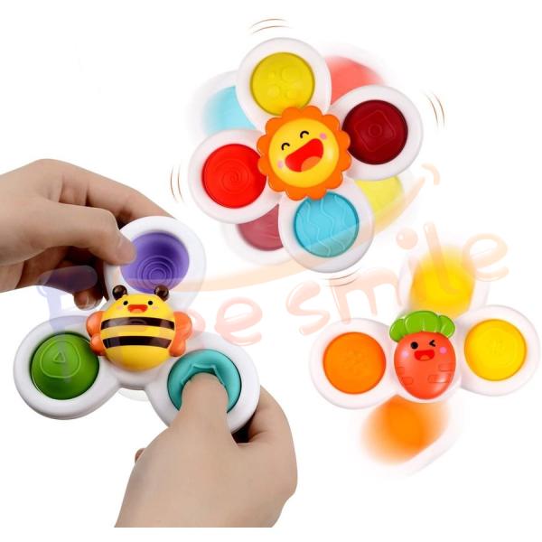 【優しい色といろいろな型】カラフルな双葉・三枚葉・四枚葉の3種類、滑らかな形状、バリや角がなく触り心地が良い、こまを回転しているうちに、赤ちゃんの手の世話をします。更に、さまざまな色や動物の形や数字の認知を深めるだけでなく、方向感覚を鍛える...