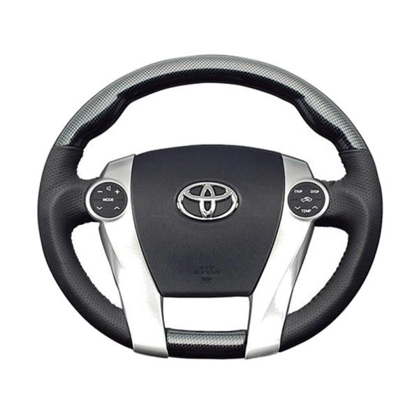 ■商品詳細適合車種:プリウス/プリウスPHV年式:2009/05-2011/11(平成21年05月-平成23年11月)型式:30系前期注意事項:GRSPORTS車は取付不可カラー:ブラックカーボン調×ダークグレーレザータイプ:ガングリップメ...