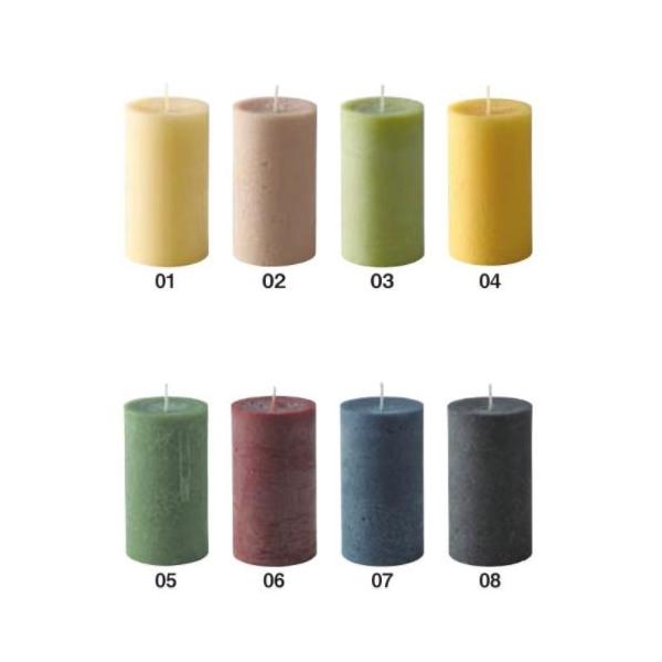 日本の伝統色8色から選べるキャンドル。土や樹木のようなイメージの、ナチュラルな風合いです。・直径5.5cm×高さ10cm、無香料・同色6個入り・燃焼時間約30時間・日本製（ペガサスキャンドル）＜ご注意＞■キャンドル同士の距離が近いと、炎の熱...