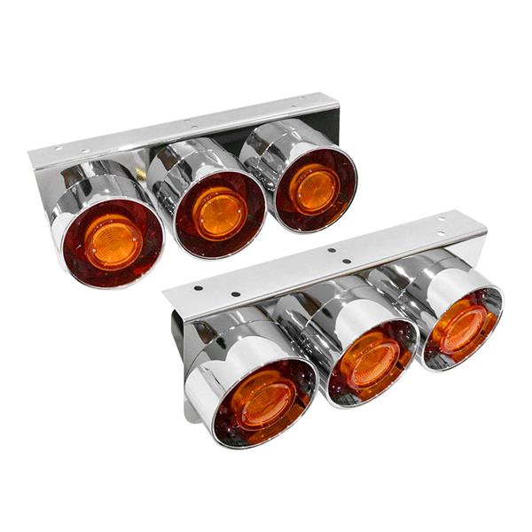 ・対応V数：24V車専用・サイズ：（約）長さ：430mm 高さ：173mm 奥行：175mm◆セット内容：本体×2(左右セット)24V　3連丸型　ロケットテールライト【赤黄タイプ】左右セット汎用品になりますのでサイズが合えばどの車種にも装着...