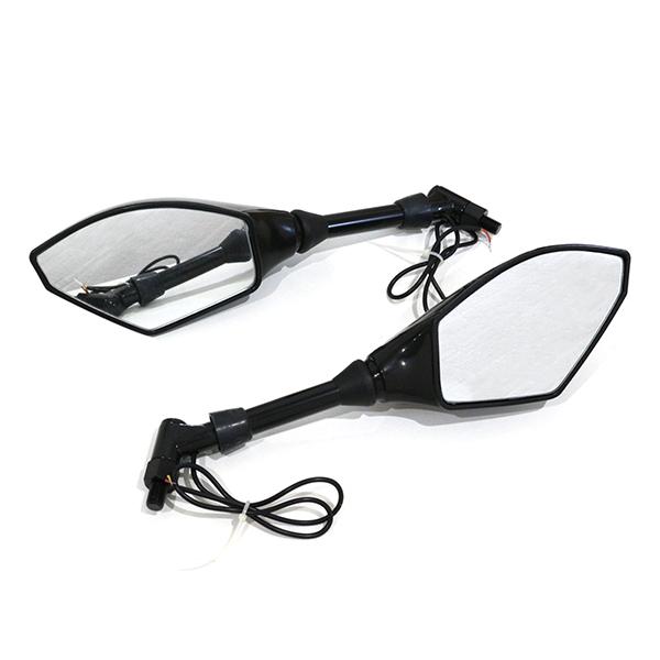 ・■参考適合車種：■メーカー：カワサキ■車種：ZRX1100 ZRX1200R KH400 ZRX400II■カラー：ブラック■セット内容：左右セット■サイズ：ミラー サイズ 13cm×8.5cm / ロッド長 13cm / ネジ径10mm...