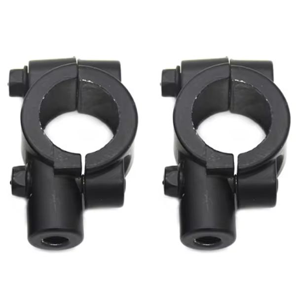 ・商品仕様：【カラー】ブラック【サイズ】正ネジ M10【ハンドル径】22.2mm■セット内容左右セット新品 M10 正ネジ クランプ ミラー ホルダー 22.2mm 2個 ブラックマスターシリンダーの交換などでミラーホルダーの移設・増設が必...