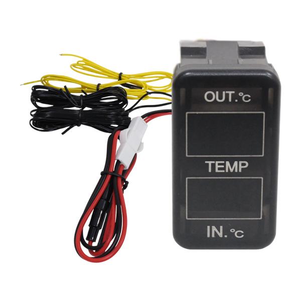 ■参考適合車種■・メーカー：トヨタ・車種：アルファード・型式：ANHM/NH10系・年式：H14.5〜H20.5・備考： ・縦サイズ(約)：40.5mm・横サイズ(約)：22mm・商品タイプ：トヨタB◆セット内容：1個新作！ダブルサーモメー...