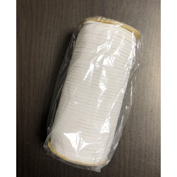 マスク専用のゴムではありませんがソフトタイプの細いゴムです。・平4コールソフトゴム　　幅約3mm　品番　504Ｅ　　素材:糸/ポリエステル、ゴム/天然ゴム　原産　日本