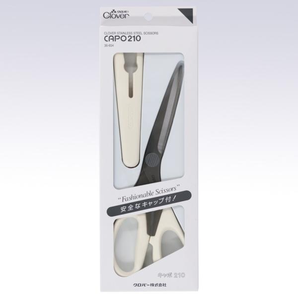 持ち運びに安全なキャップ付き。収納・携帯に便利な「キャポ」シリーズ。ステンレス製はさみ。210 全長約21cm規格■生産地：日本■素材・成分：（17cm）ピンク 、ホワイト：刃部/ステンレス　柄、キャップ/ABS樹脂（21cm）　ピンク、ホ...