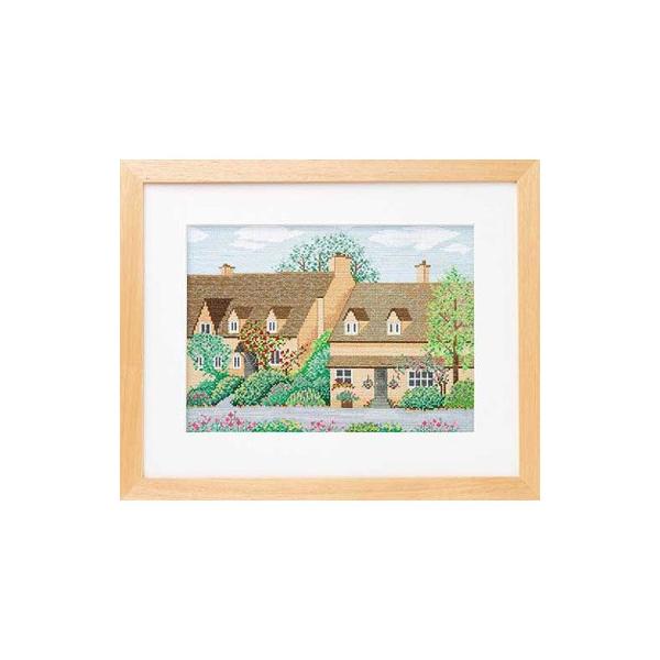 <出来上がり寸法>額外径：縦38.7cmx横47.7cm、額内径：縦33.3cmx横42.2cmマット紙内径：縦23.4cmx横32.5cm　<デザイン>越智通子<キット内容>25番ししゅう糸No.380...