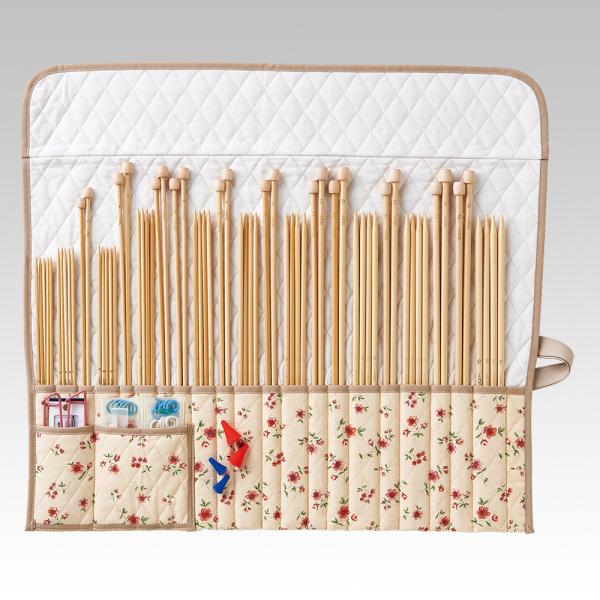 すっきり収納。持ち運びに便利。竹製棒針「匠」の太番手を中心としたデラックスセット。内容物：「匠」2本針(5・6・7・8・9・10・11・12・13・14・15号)／4本針(6・8・9・10・12・13・15号)／5本針(3・4・5号)／目数...