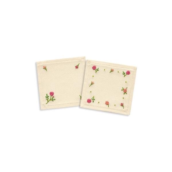 庭に咲く愛らしい花々を、ひと針ひと針ステッチで表現しました。<デザイン>青木和子<出来上がり寸法>約縦11cmx横11cm<キット内容>25番ししゅう糸No.6500布 エミークロス（ベージュ）フランスし...