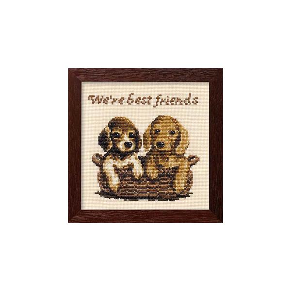 <出来上がり寸法>額外径：縦24.4cmx横24.4cm、額内径：縦20cmx横20cm<キット内容>25番ししゅう糸No.5500布 ジャバクロス細目(ベージュ)クロス針カラー図案付説明書<目数>11カ...