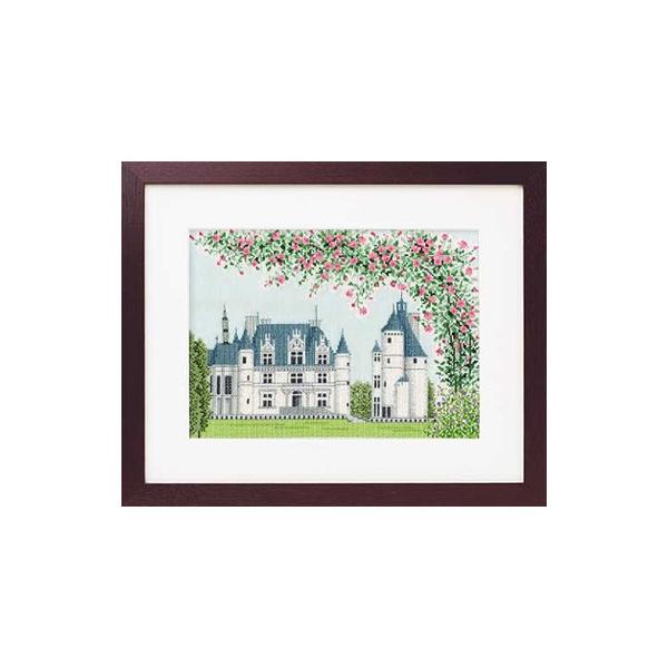 <出来上がり寸法>額外径：縦38.7cmx横47.7cm、額内径：縦33.3cmx横42.2cmマット紙内径：縦23.4cmx横32.5cm　<デザイン>越智通子<キット内容>25番ししゅう糸No.380...