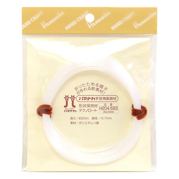 様々な形に曲げられ、形を保てる形状保持芯材■長さ/約20m■直径/0.7mm■素材/ポリエチレンテクノロートは針金のように、曲げると曲げたままの形になる形状保持材です。針金と違い、さびや折り曲げの繰り返しによる切断などがありません。安全なプ...