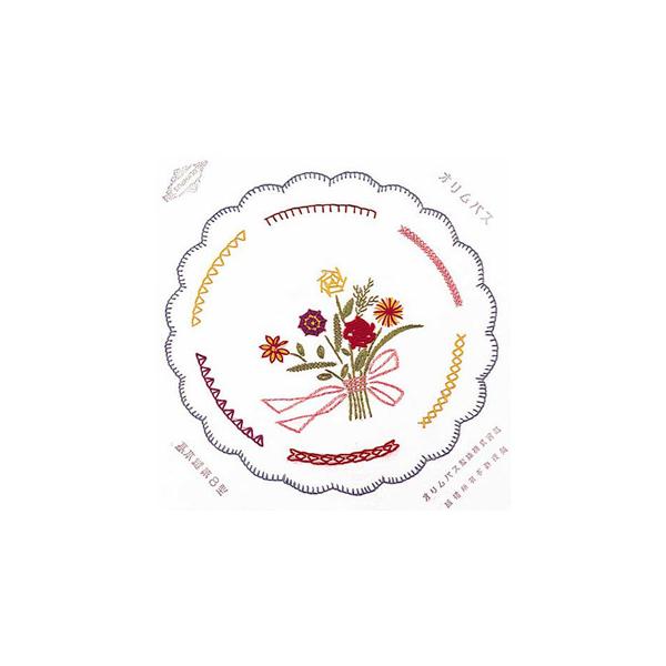 <出来上がり寸法>縦20cmx横21cm<キット内容>25番ししゅう糸図案プリント済布（綿100％）フランスししゅう針説明書<重量>約15g<備考>図案は布にプリント済み。ステッチ17種類使用