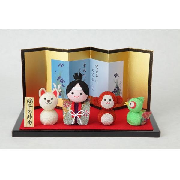 桃太郎とお供のイヌ・サル・キジがかわいく勢ぞろい☆球にちりめんを巻くだけの簡単キットです。もうせん、金屏風、立札付き。※作成手芸キットです。完成品ではありません。※黒台(KD-2)は別売です。商品詳細サイズ 約高さ9.5ｃｍ×幅18ｃｍ×奥...