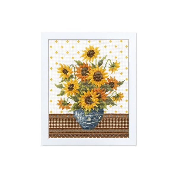 美しい花で彩られた部屋の風景を一枚の絵画のように表現しました。<出来上がり寸法>額外径:約35.1cm×41.8cm　額内径:約29.7cm×36.4cm<デザイン>オノエ・メグミ<キット内容>２５番しし...