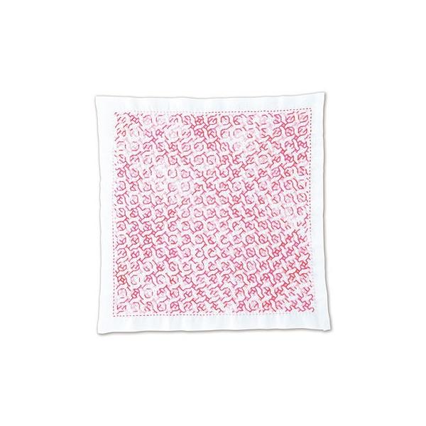 <出来上がり寸法>約縦34cm×横34cm<キット内容>●晒木綿（綿１００％）：白　●作り方説明書●刺し子糸（綿１００％）●刺し子針<備考>図案は布にプリント済み。<重量> 約53g