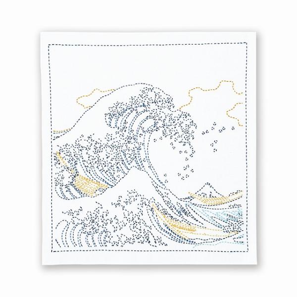 初級〜中級初めての刺し子糸〈細〉専用刺し子花ふきん登場。新しくなった日本のパスポートにもデザイン採用され注目された葛飾北斎の浮世絵「富嶽三十六景」を刺し子で表現しました。このキットの作り方説明書は、日本語とともに英語版を並列表記しております...