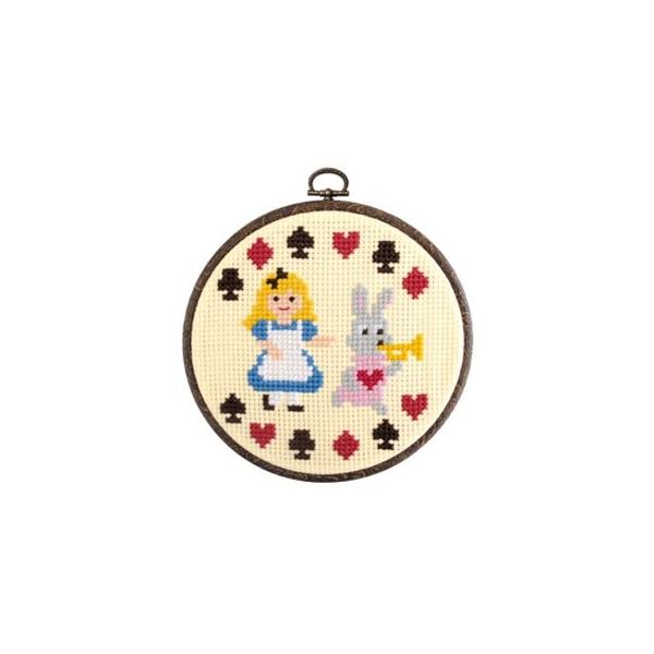 <出来上がり寸法>額内径：15.5cm<キット内容>25番ししゅう糸No.3000布 ジャバクロス中目(クリーム)おしゃれフープクロス針カラー図案付説明書<打込目数>9カウント／1インチ・約35目／10c...