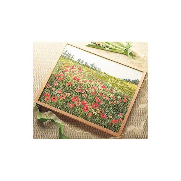 <出来上がり寸法>額外径：縦36.5cmx横44cm、額内径：縦33.5cmx横41cm<デザイン>尾上雅野<キット内容>25番ししゅう糸No.3000布 ジャバクロス中目(オフホワイト)クロス針図案付説...