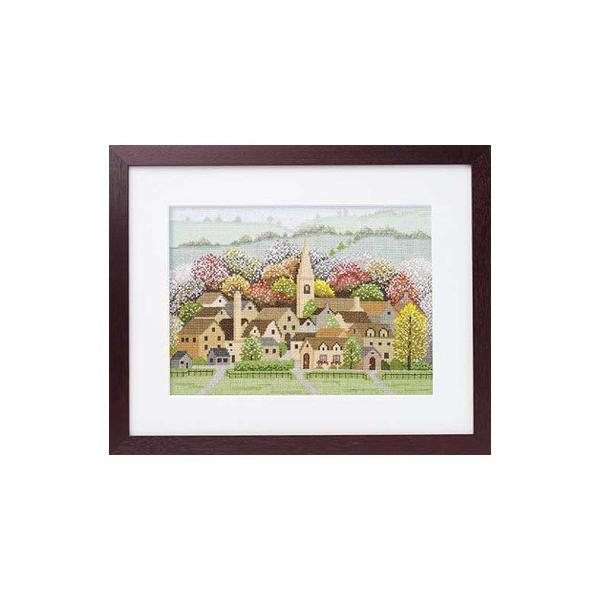 <出来上がり寸法>額外径：縦38.7cmx横47.7cm、額内径：縦33.3cmx横42.2cmマット紙内径：縦23.4cmx横32.5cm　<デザイン>越智通子<キット内容>25番ししゅう糸No.380...