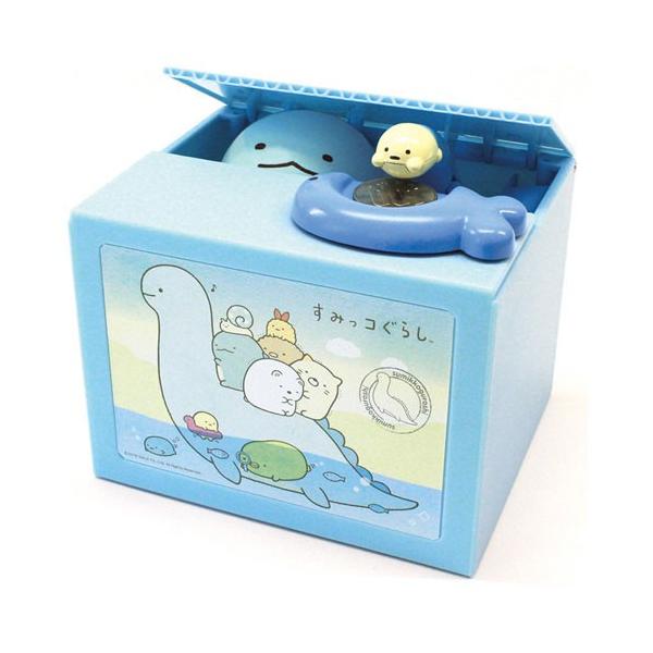すみっコぐらしバンク とかげ 貯金箱 【いたずらBANKシリーズ いたずらバンク 音楽が鳴る 動く たぴおか すみっこぐらし シャイン】シャイン貯金箱シリーズに、ファンシー雑貨市場で大きな盛り上がりを見せるすみっコぐらしが仲間入り！コインを...