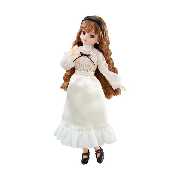 リカちゃん LD-10 おとなっぽリカちゃん 【着せ替え人形 人形本体 ホワイト 白 レース スカート イヤリング カチューシャ 靴】親子で楽しめる、ホワイトで統一されたレースのトップスとフリルのスカートで、シックな装いのリカちゃんです。ロ...