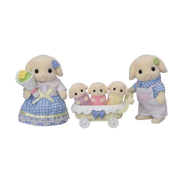 シルバニアファミリー 人形 フローラウサギファミリー FS-50 (5体セット) 【うさぎ 兎 親子 父親 母親 三つ子 子供 家族 フィギュア 本体 玩具 おもちゃ】たれ耳がかわいい、お花が大好きなフローラウサギファミリーです。お父さん、...