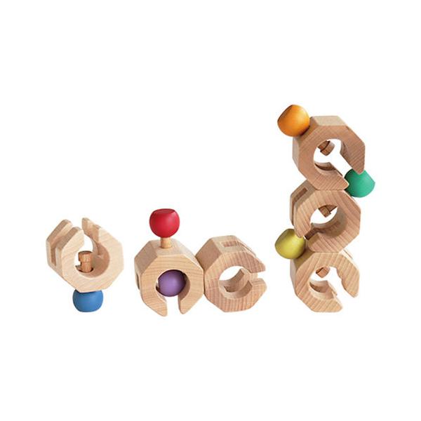 GENI ジェニ コネクタブルチェーンコビット 6ピース Connectable Chain Cobit -6pieces- 木製玩具 【つなぐ 動かす ブロック積み木 木のおもちゃ 玩具】つなぐ・動かす・変形する！無限に遊びが広がる新感覚...