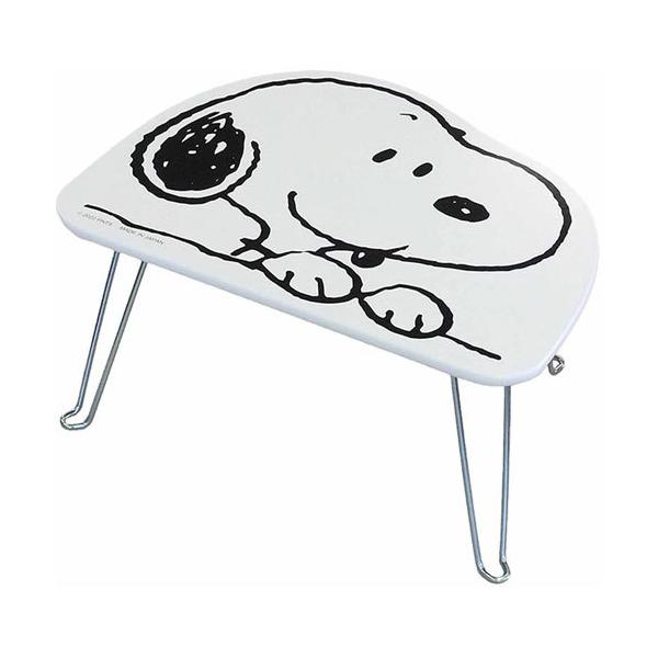 SNOOPY スヌーピー 折りたたみ式 木製ダイカットミニテーブル (フェイス P2) 【日本製 顔型 白 ホワイト 机 SN4803 PEANUTS ピーナッツ ナガノファクトリー】スヌーピーの顔型ミニテーブルです♪折り脚式なのでコンパク...
