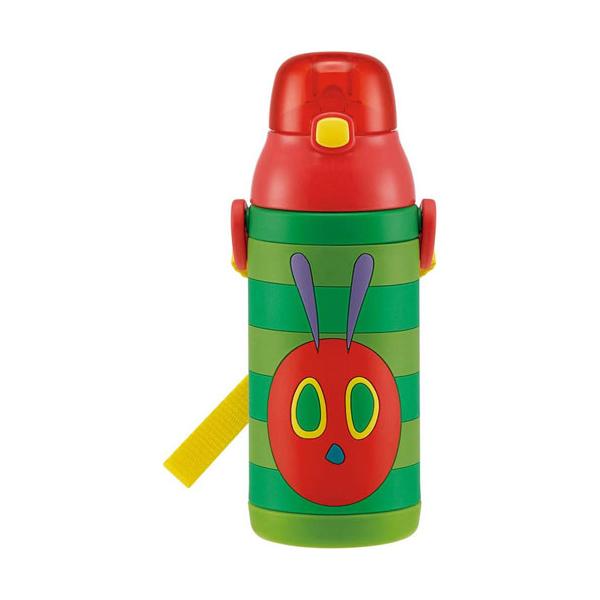 はらぺこあおむし 水筒 3D立体プリント ワンプッシュストローボトル ステンレスボトル SSPV4 【保冷 ワンタッチオープン 直飲み グッズ 雑貨 スケーター】キッチン用品で国内大手のスケーター株式会社の商品です!マグを卒業したお子様や幼...