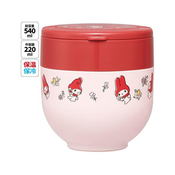 マイメロディ (フラワーレトロ) 折りたたみハンドル付き 保温ジャー お弁当箱 ランチボックス LDNO6AG 【サンリオ 麺 保温弁当箱 ランチジャー どんぶり型】キッチン用品で国内大手のスケーター株式会社の商品です!電子レンジが使えなく...
