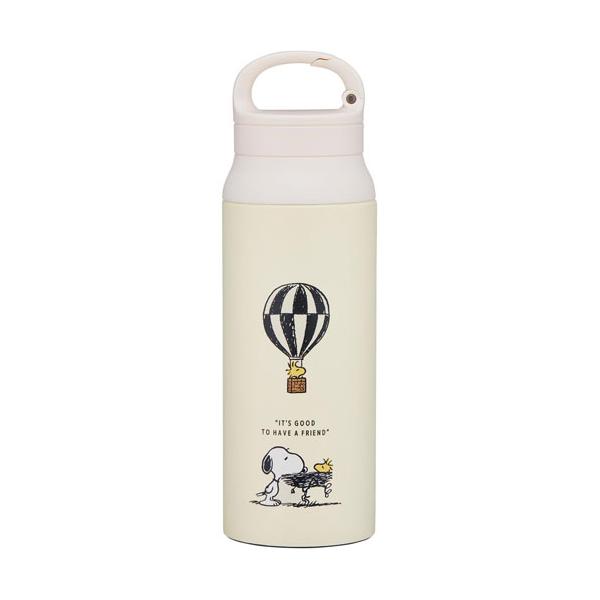 スヌーピー (バッジ) カラビナ ハンドル ステンレスボトル 保温 保冷 水筒 600ml STBC6 【真空二重構造 ダイレクト マイボトル】カラビナハンドル付きで持ち運びに便利！真空二重構造で保温＆保冷効力あり！氷が入れやすい広口タイプ...