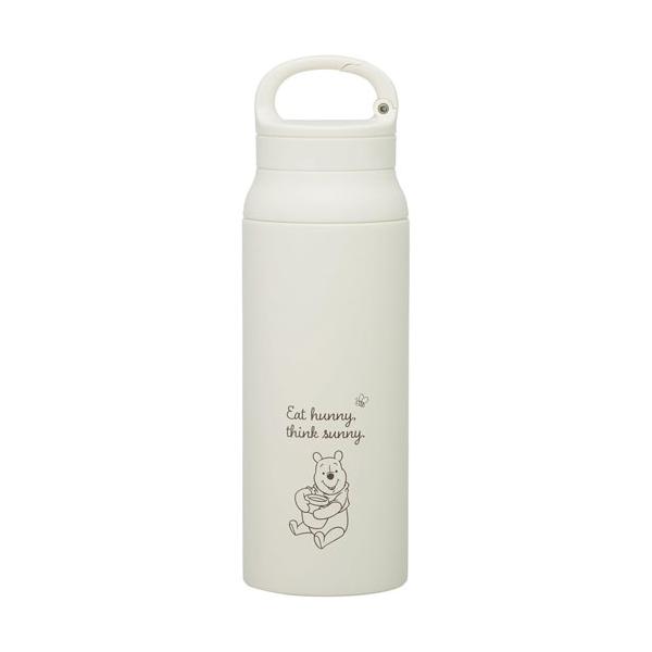 ディズニー くまのプーさん シンプルロゴ カラビナ ハンドル ステンレスボトル 保温 保冷 水筒 600ml STBC6 【真空二重構造 ダイレクト マイボトル】カラビナハンドル付きで持ち運びに便利！真空二重構造で保温＆保冷効力あり！氷が入...