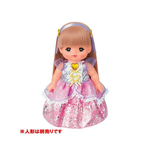 メルちゃん きせかえセット ハートのキラキラドレス 【着せ替え人形用洋服 おにんぎょう用 抱き人形用 めるちゃん パイロットインキ】黄色のハートがワンポイントのピンクとむらさき色のオーガンジー素材を組み合わせたキラキラのドレスです。【セット...