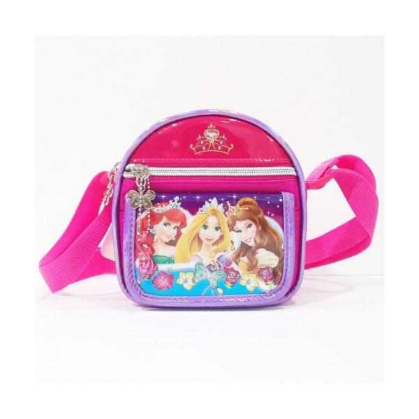 ディズニープリンセス おにぎりショルダーバッグ (ティアラにハート) 【ショルダーポーチ 小物入れ 肩掛けバッグ キッズ ラプンツェル アリエル ベル】ディズニープリンセスが描かれた、おにぎり型ミニショルダーバッグです。サイズは通常サイズの...