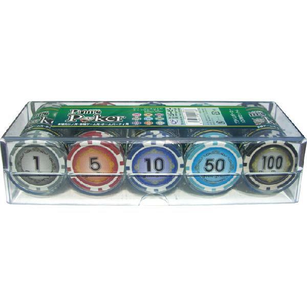 プライムポーカー チップ 100枚セットA 【ゲーム用チップ コイン メダル ジーピー GP 】様々なゲームに対応する、1、5、10、50、100のチップが20枚ずつを専用ケースに収めた基本セット。 試しにチップだけほしい、少人数（2〜4人...