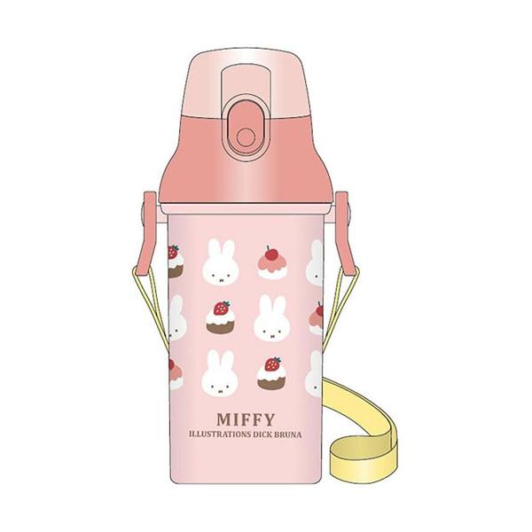 miffy ミッフィー 水筒 直飲みワンタッチボトル (ケーキ柄) 480ml BW25-13 【子供用水筒 遠足 給食 プラスチック製 軽量 ダイレクトボトル グッズ 雑貨】幅広い年齢層から人気があるミッフィーの、可愛いランチシリーズの新...