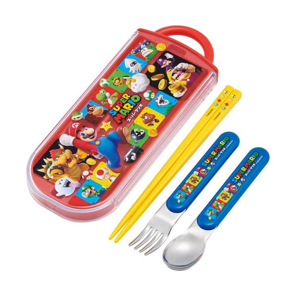 スーパーマリオブラザーズ 23 抗菌 食洗機対応 スライド式トリオセット (箸 フォーク スプーン ケース お名前シール付属) TACC2AG 【おはし 給食 お弁当 遠足 グッズ 雑貨】キッチン用品で国内大手のスケーター株式会社の商品です...