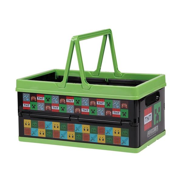 マインクラフト Minecraft ハンドル付き 折りたたみバスケット 収納ケース おもちゃ箱 BWOT13 【持ち手 お片付け 折りたたみコンテナ 収納ボックス グッズ】キッチン用品で国内大手のスケーター株式会社の商品です!リビングや子供...