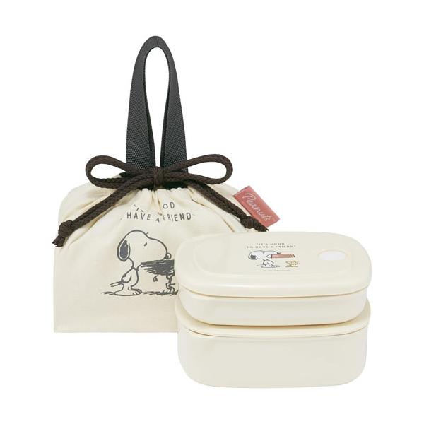 スヌーピー (バッジ) ランチ巾着袋付き お弁当箱セット 二段 KSLGD2 【PEANUT SNOOPY ウッドストック ランチボックス ランチバッグ 学校 遠足 子供用 大人用】キッチン用品で国内大手のスケーター株式会社の商品です!冷凍...