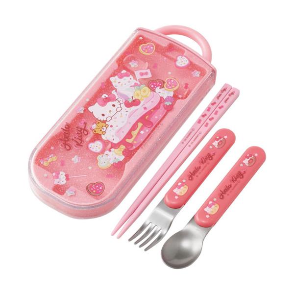 ハローキティ (Fancy Snacks Sweets サンリオ) 食洗機対応 スライド式トリオセット (箸 フォーク スプーン ケース お名前シール付属) TACC2 【おはし 給食】キッチン用品で国内大手のスケーター株式会社の商品です!...
