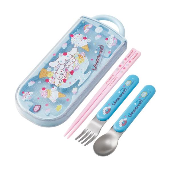 シナモロール (Fancy Snacks Sweets サンリオ) 食洗機対応 スライド式トリオセット (箸 フォーク スプーン ケース お名前シール付属) TACC2 【シナモン】キッチン用品で国内大手のスケーター株式会社の商品です!食器...