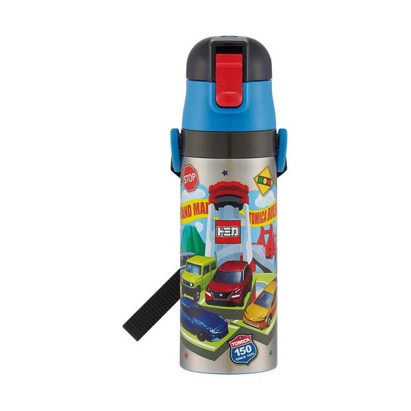トミカ (26 ミニカー 自動車) 水筒 ロック付きワンプッシュダイレクトステンレスボトル 470ml SDC4 【直飲み ショルダーストラップ付き保冷ダイレクトボトル】キッチン用品で国内大手のスケーター株式会社の商品です!ネームプレート付...