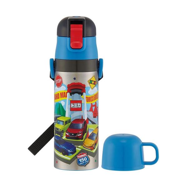 トミカ (26 ミニカー 自動車) 水筒 2WAYステンレス水筒 コップ付き 430ml〜470ml SKDC4 【真空二層構造 保冷 保温 直飲み グッズ 雑貨 スケーター】キッチン用品で国内大手のスケーター株式会社の商品です!2種類ある...