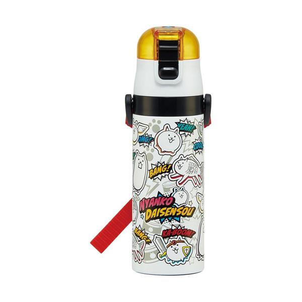 にゃんこ大戦争 26 水筒 ロック付きワンプッシュダイレクトステンレスボトル 470ml SDC4 【直飲み ショルダーストラップ付き 保冷ダイレクトボトル グッズ】キッチン用品で国内大手のスケーター株式会社の商品です!ネームプレート付きの...