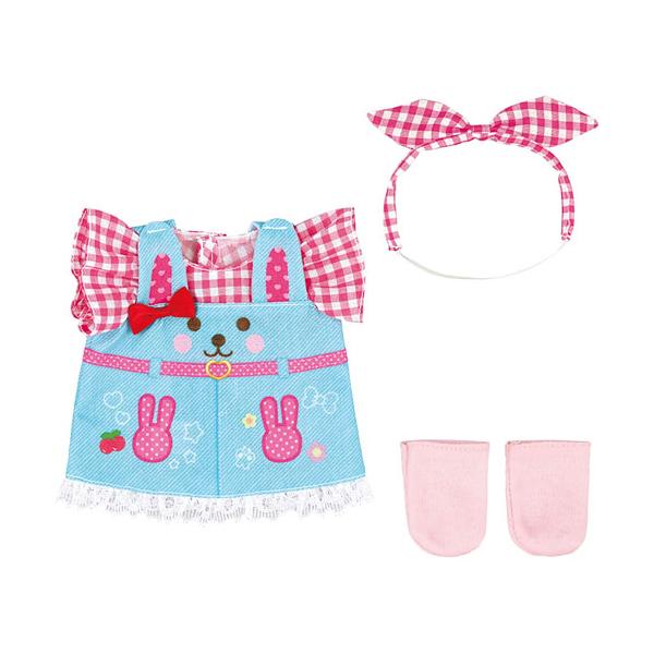 メルちゃん きせかえセット うさちゃんデニムワンピ 【着せ替え人形用洋服 おにんぎょう用 抱き人形用 めるちゃん 玩具 パイロット】アウトドアのおでかけにもぴったりなかわいいワンピース。ヘアバンドもすてき！【セット内容】ヘアバンド、ワンピー...