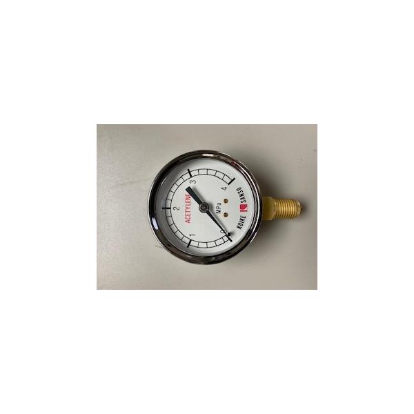 アセチレン調整器用の交換用圧力計です（高圧側）