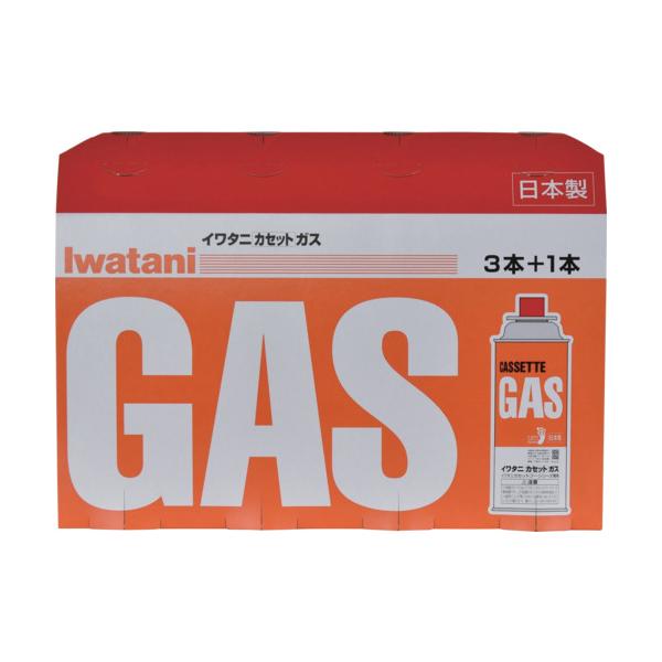 【特長】1本あたり250円（税込み）期間限定でお買い得な4本パックです。ノルマルブタン約70%・イソブタン約30%【用途】カセットコンロ、トーチなどの燃料に。【仕様・規格】 寒冷地対応：×内容量(g)：250×4本パック