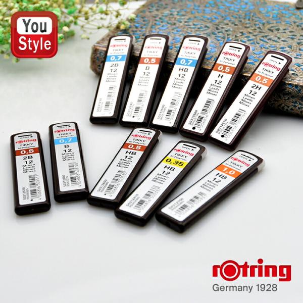 ロットリング ROTRING メカニカルペンシル替芯 S0231230/S0312410/S0312630S0312660/ 0.35/0.5/0.7/1.0mm 2B/B/HB/H/2H 12本入り S0312670/S0312680/S...