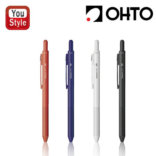 オート OHTO 多機能ボールペン ブルーム Bloom 油性クロ0.7mm+油性アカ0.7mm+シャープペン0.5mm フェードレッド MF-25B3-RD/デニムブルー MF-25B3-BL/アイスホワイト MF-25B3-WT/アイア...